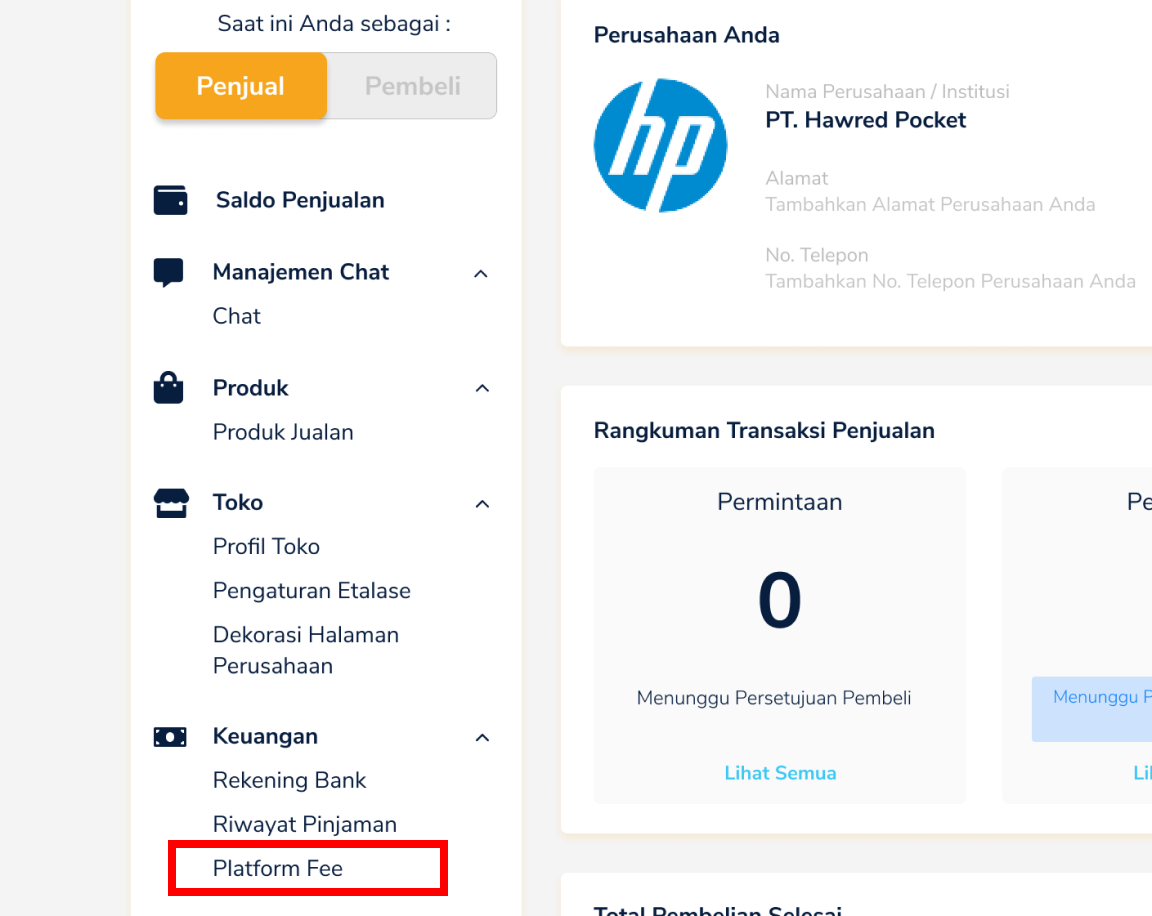 Biaya Layanan (Platform Fee) - Mbizmarket